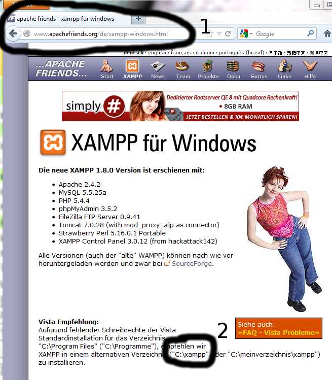Lektion 3: xampp herunter laden, installieren und starten