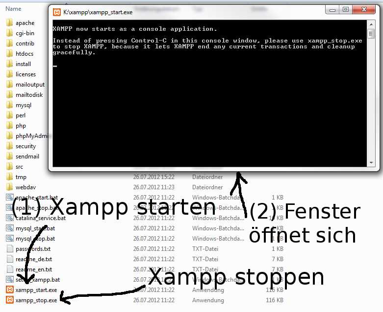 Lektion 3: xampp herunter laden, installieren und starten